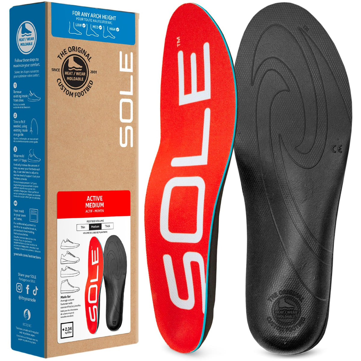 Sole Active Medium Insoles Walking Comfort